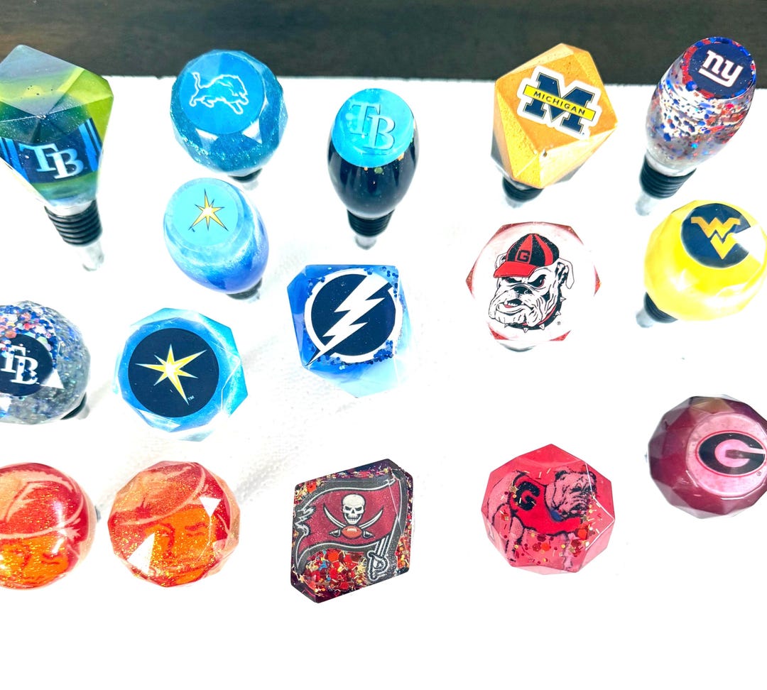 Custom Resin Bottle Stoppers. Sports Teams, Super Heroes, Christmas ...