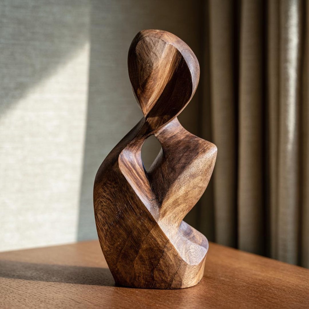 Abstract Human Wood Sculpture - Modern Minimalist Desk Decor - Etsy