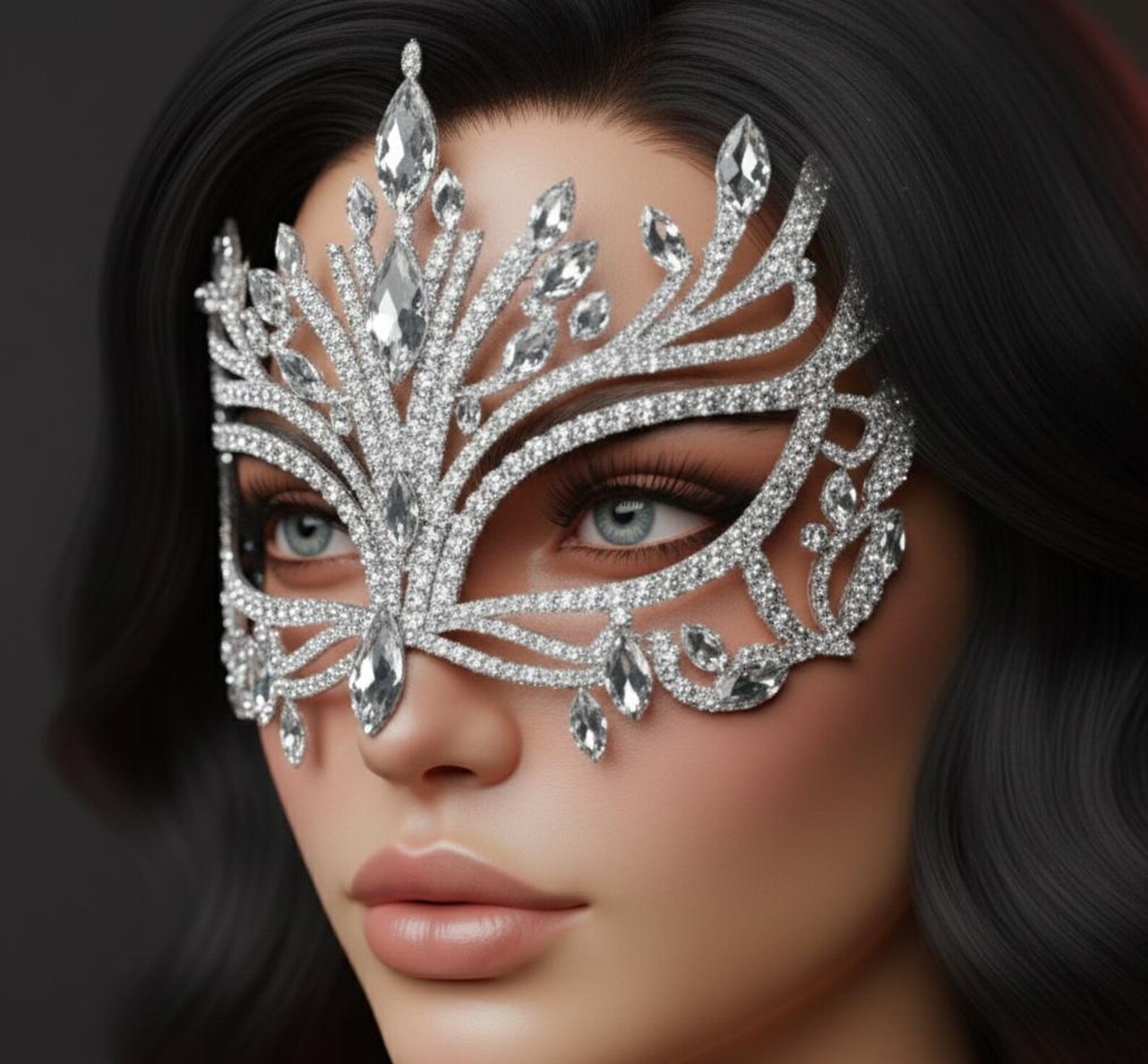 Crystal Masquerade Mask - Masked Ball & Bridal Accessory With Sparkling ...