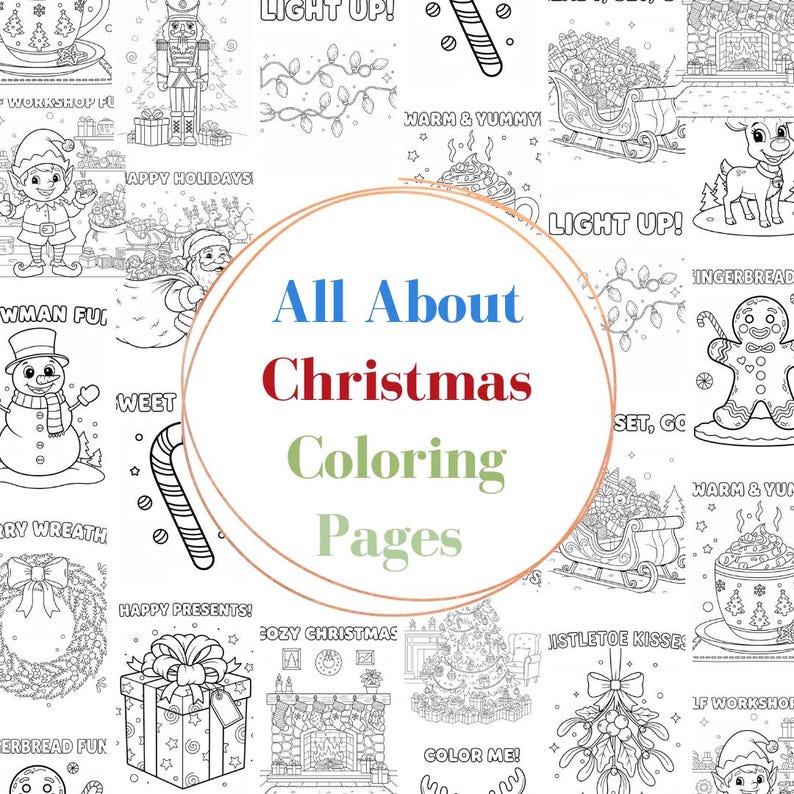 Classic Christmas Symbols Coloring Pages | Holiday Activity & Fun for ...