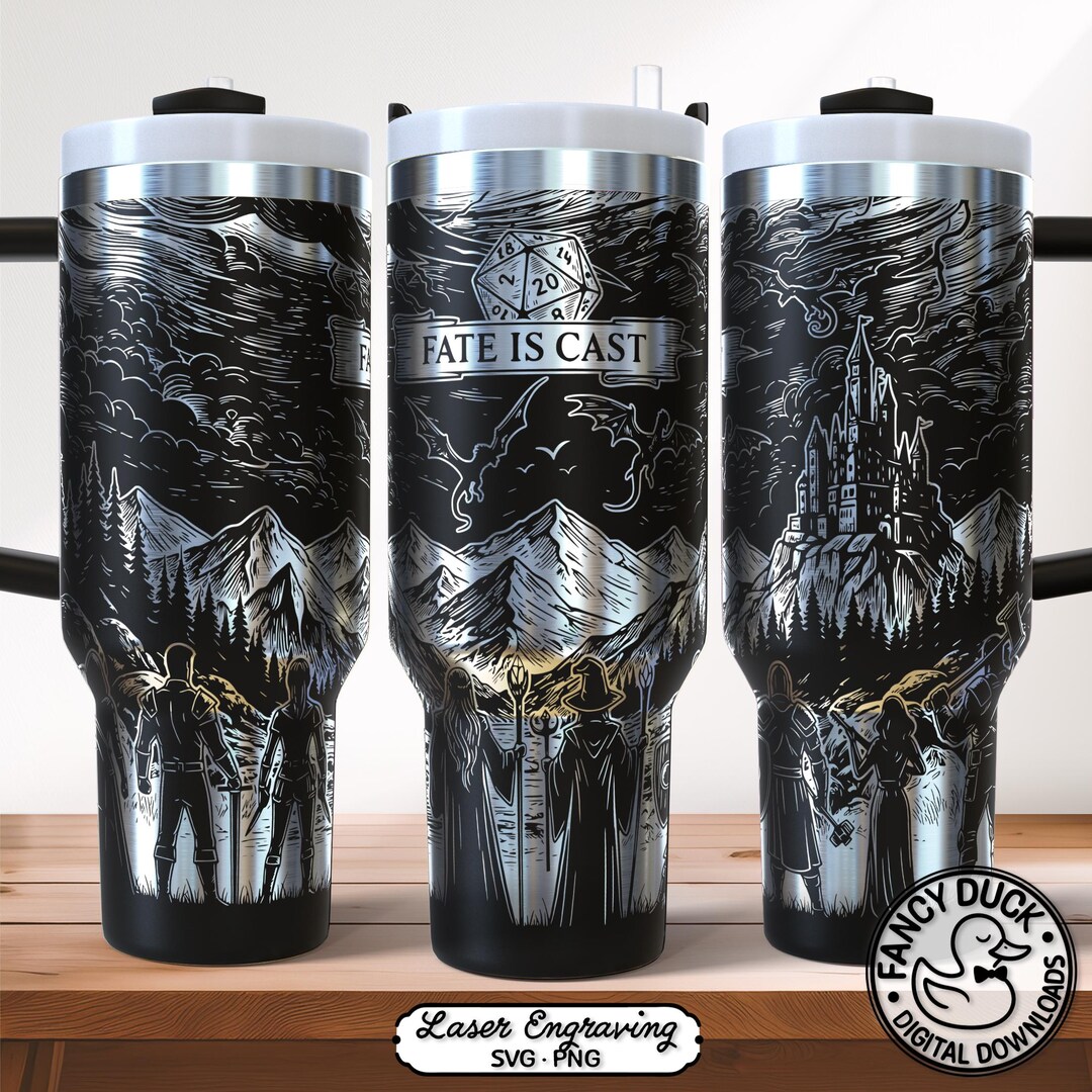 RPG Dnd Dice D20 40oz Laser Wrap SVG, Roleplay Gaming Engraving File ...