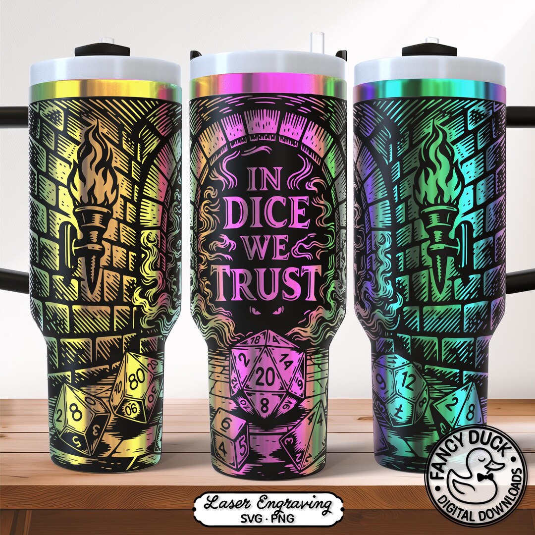 D20 Dice Dnd Tumbler Wrap SVG, Roleplay Gaming Laser Engraving File ...