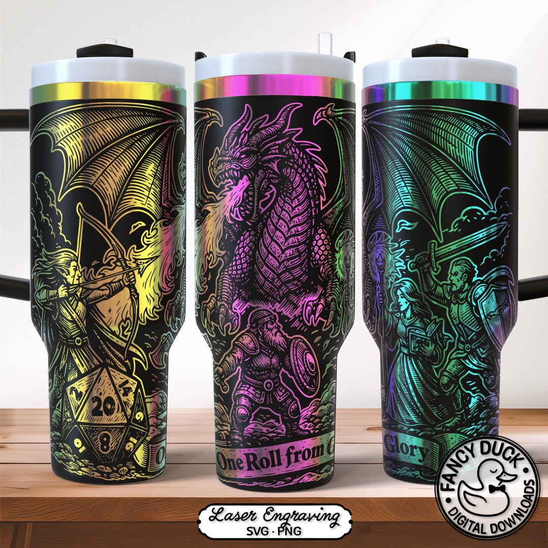 Roleplay Gaming Dnd 40oz Laser Wrap SVG, D20 Dice Engraving File for ...
