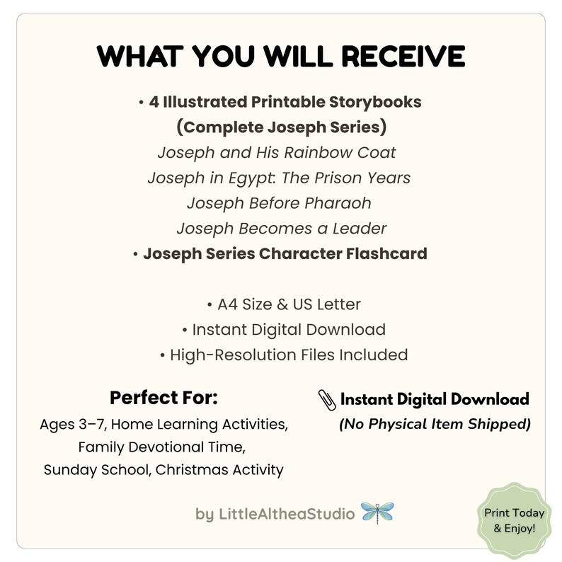 Joseph Bible Story Bundle – Joseph the Dreamer Printable Activity ...