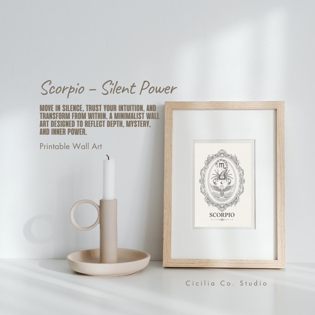 Scorpio Wall Art Digital Zodiac Print Reiki Astrology Decor Celestial ...
