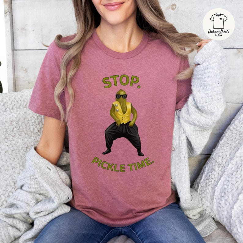Stop Pickle Time Shirt, Funny Pickle Meme Tee, Absurd Humor Graphic ...