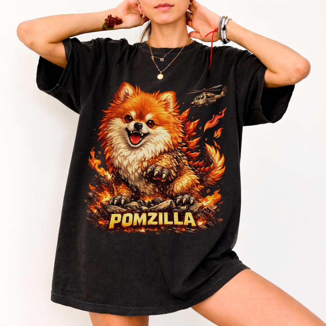Pomzilla Pomeranian Shirt/sweatshirt/hoodie, Vintage Dog Shirt, Unisex ...