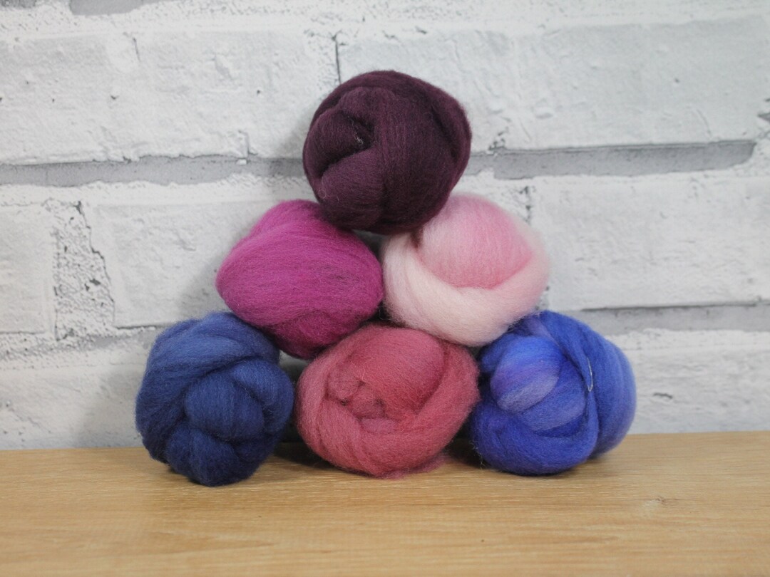 Wooly Buns Wool Roving Assortment in Mixed Berries 6 Piece - Etsy