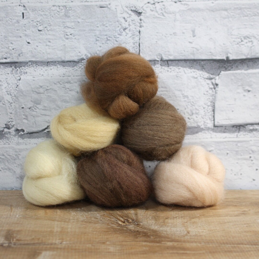Wooly Buns in Flesh Tones, Wool Roving Top Assortment, Hand Dyed Skin ...