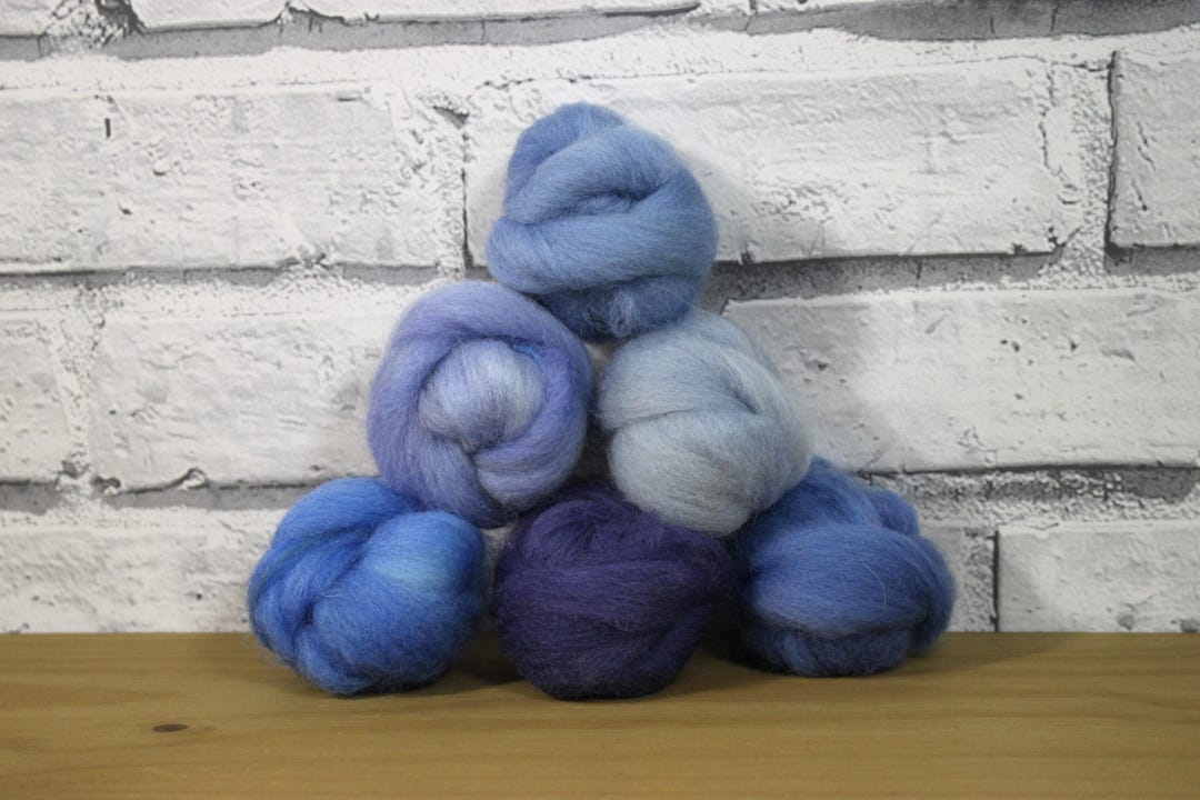 Wooly Buns Roving in Frozen Pond, Fiber Sampler, Assortment, Needle ...