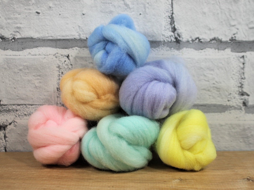 Wooly Buns Wool Roving Assortment 6 Piece Hand Dyed Sampler - Etsy