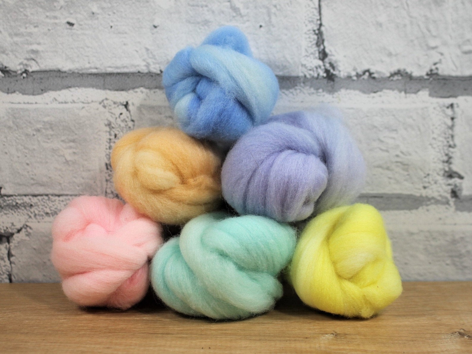 Wooly Buns Wool Roving Assortment 6 Piece Hand Dyed Sampler | Etsy