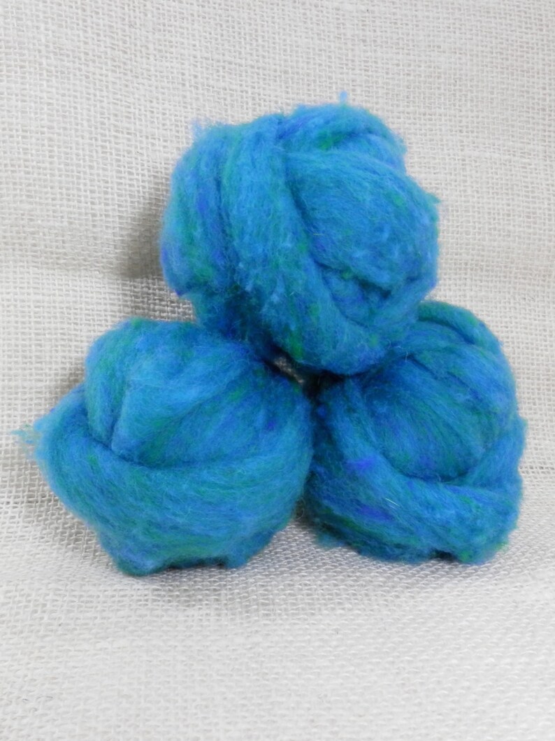 Needle Felting Wool Batting in Peacock, Wool Batting, Felting Supplies ...