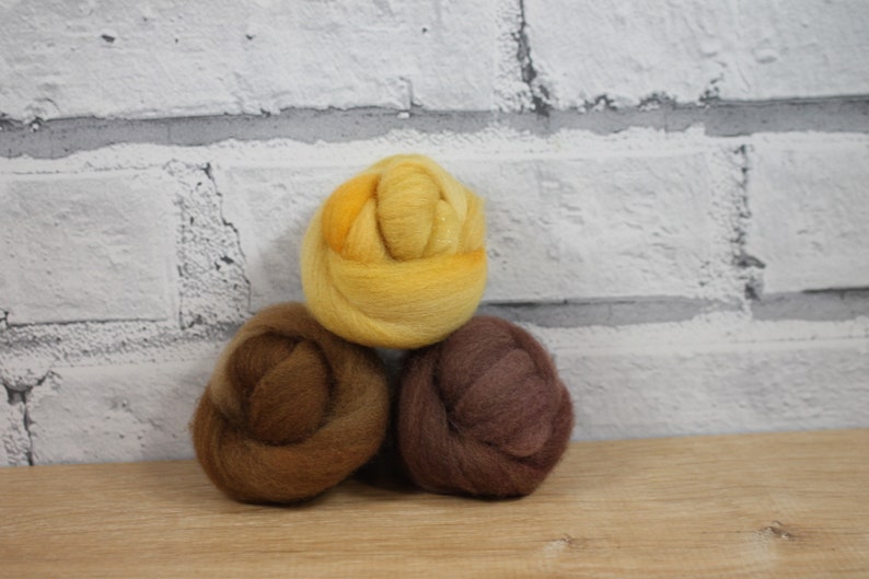 Wooly Buns Roving Fiber Sampler Gold Wool Roving Assortment | Etsy