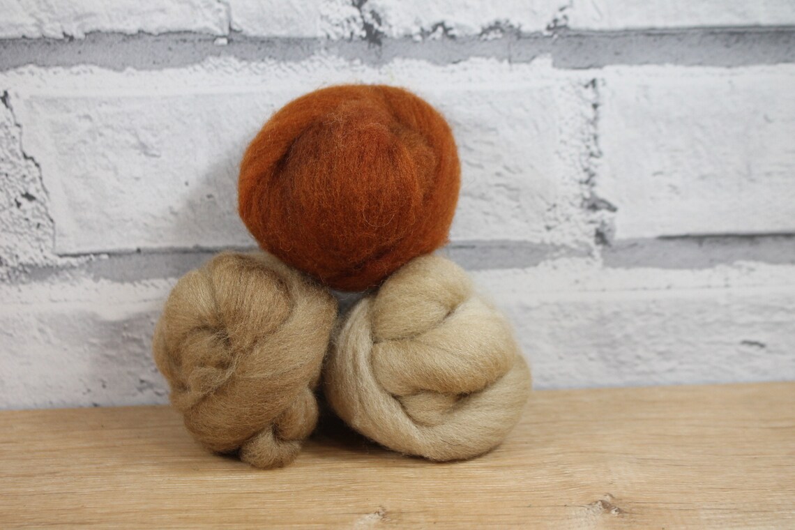 Wooly Buns Roving Fiber Sampler Gold Wool Roving Assortment | Etsy