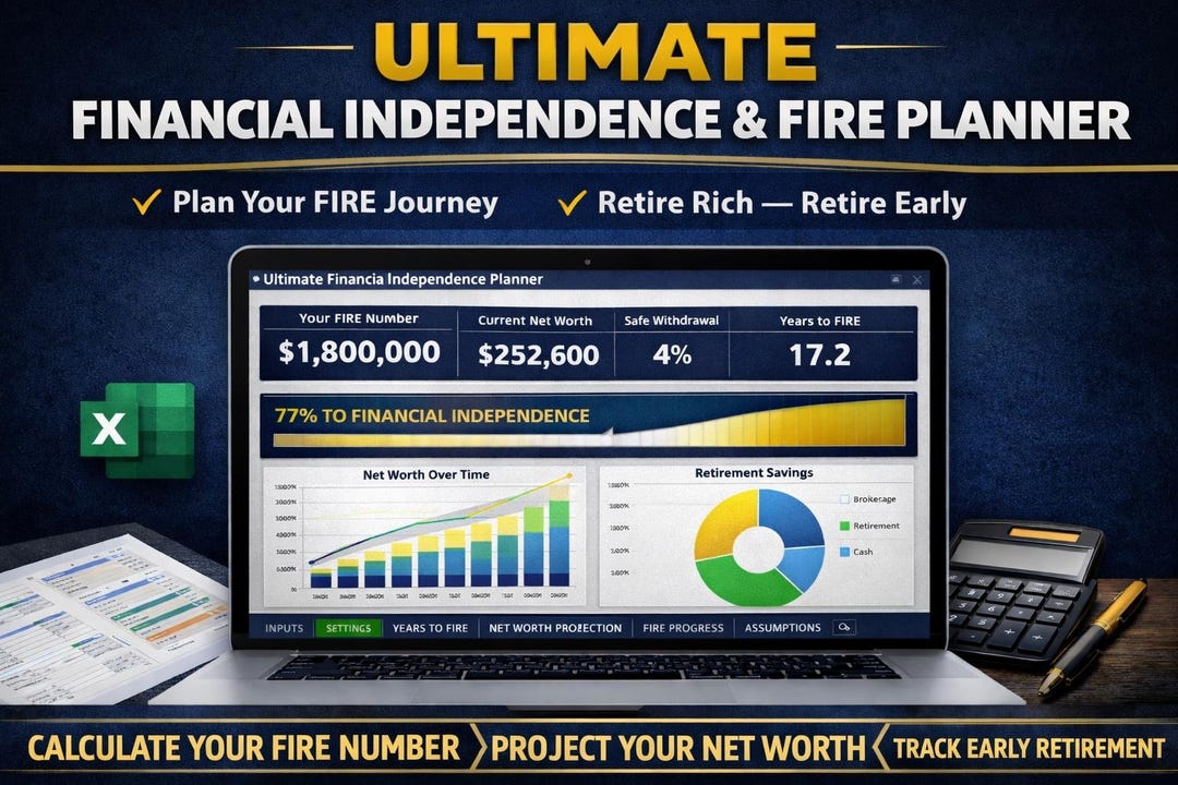 FIRE Calculator Excel | Financial Independence, Early Retirement ...