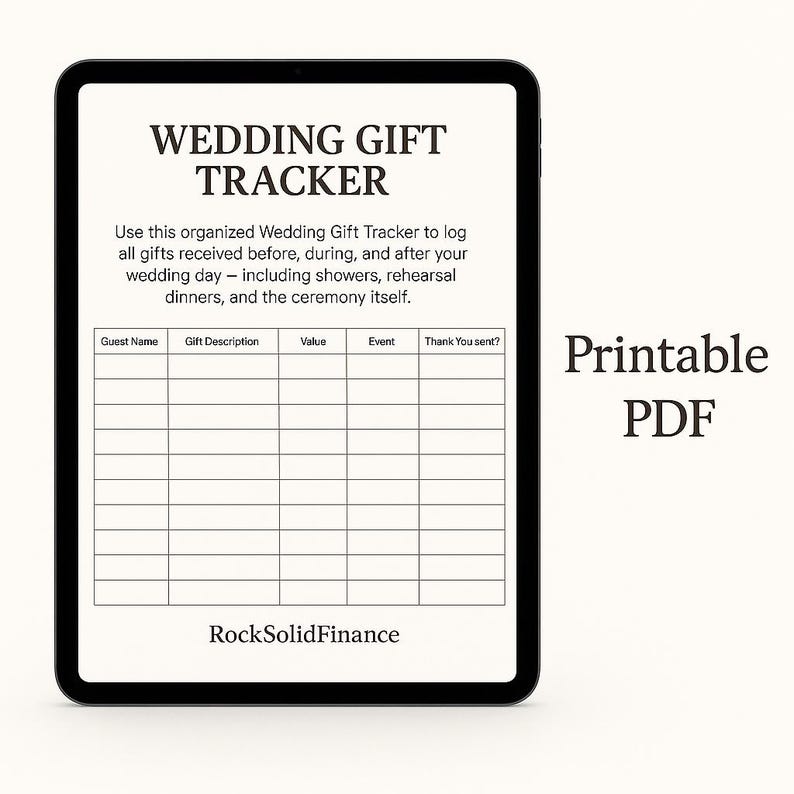 Wedding Gift Tracker Printable | Engagement & Shower Gift Log (PDF) - Etsy