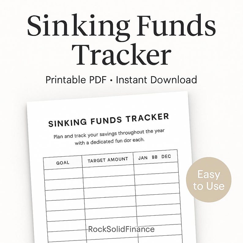 Sinking Funds Tracker Printable | Savings Tracker PDF | - Etsy