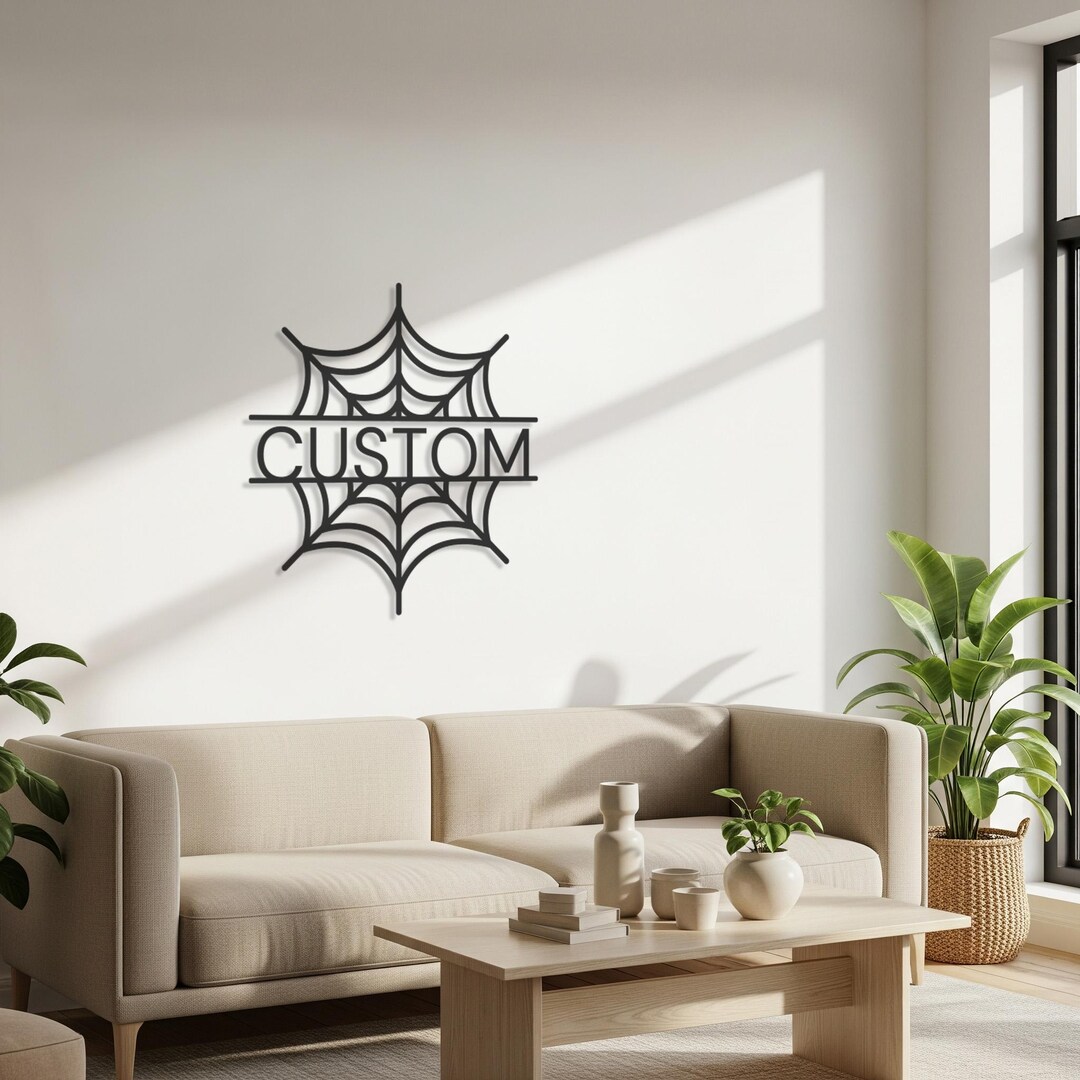 Spider Web Custom Metal Sign Spooky Halloween Wall Decor for Kids Room ...