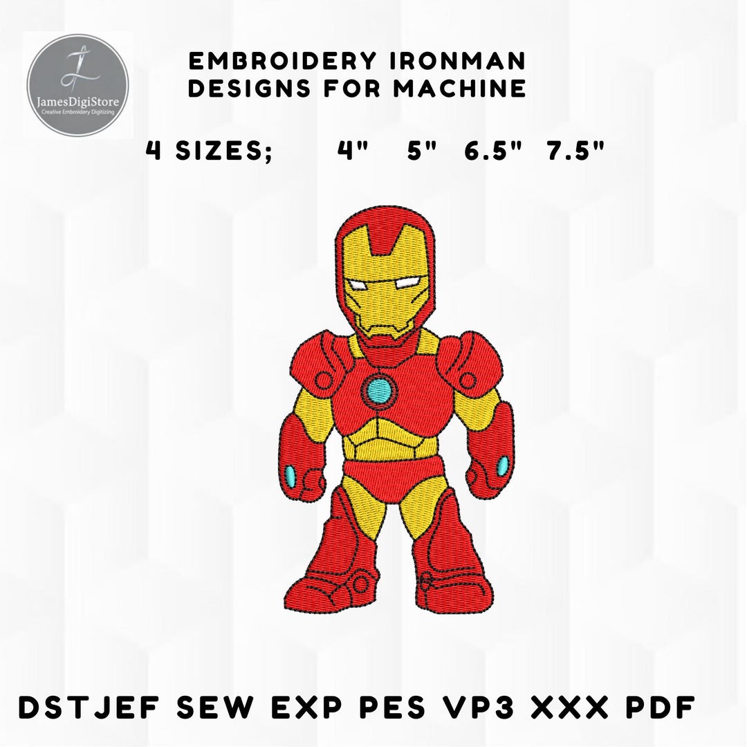 Iron Man Embroidery Design | Superhero Machine Embroidery File - Etsy