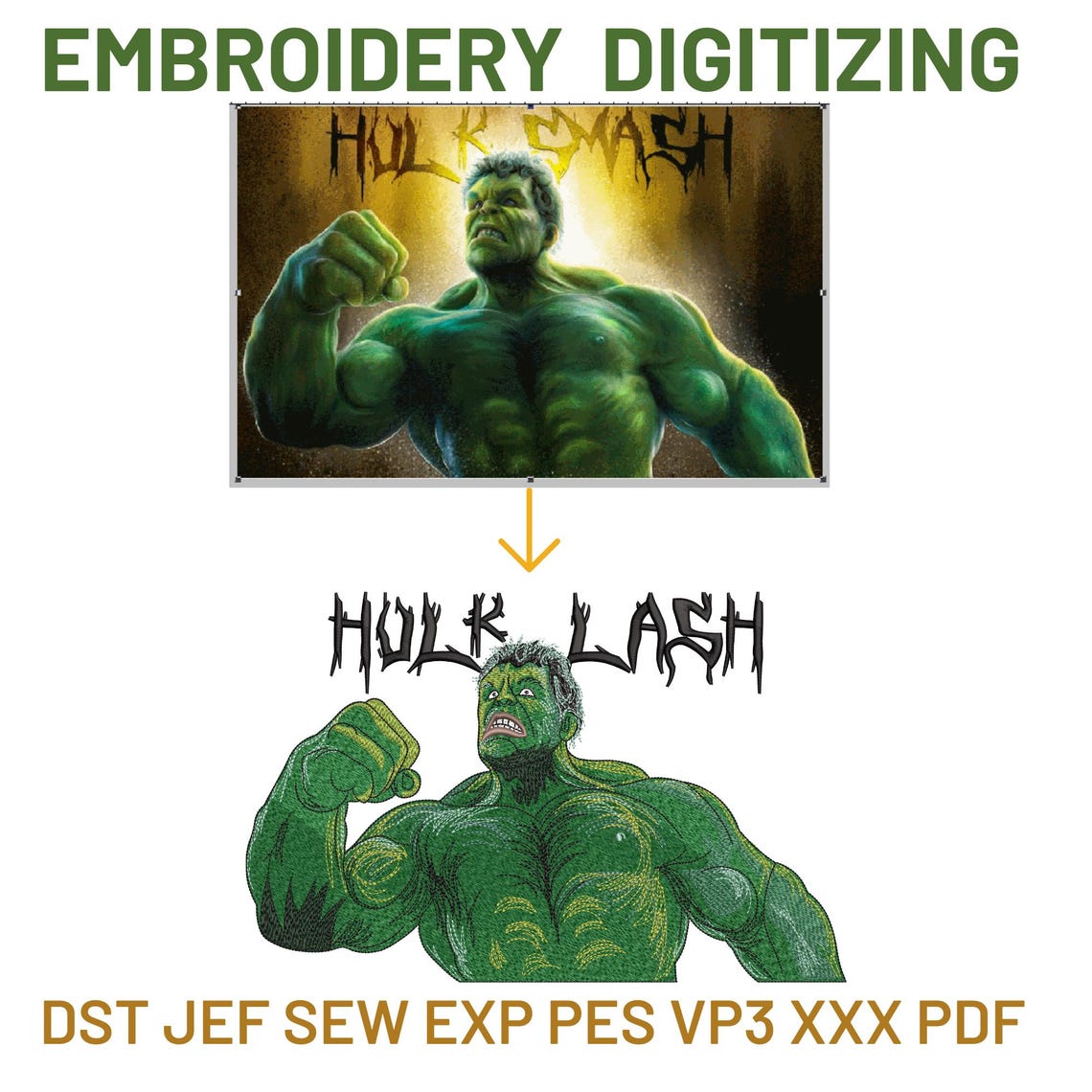 Custom Embroidery Digitizing Service, Logo to Stitch File (DST, PES) - Etsy