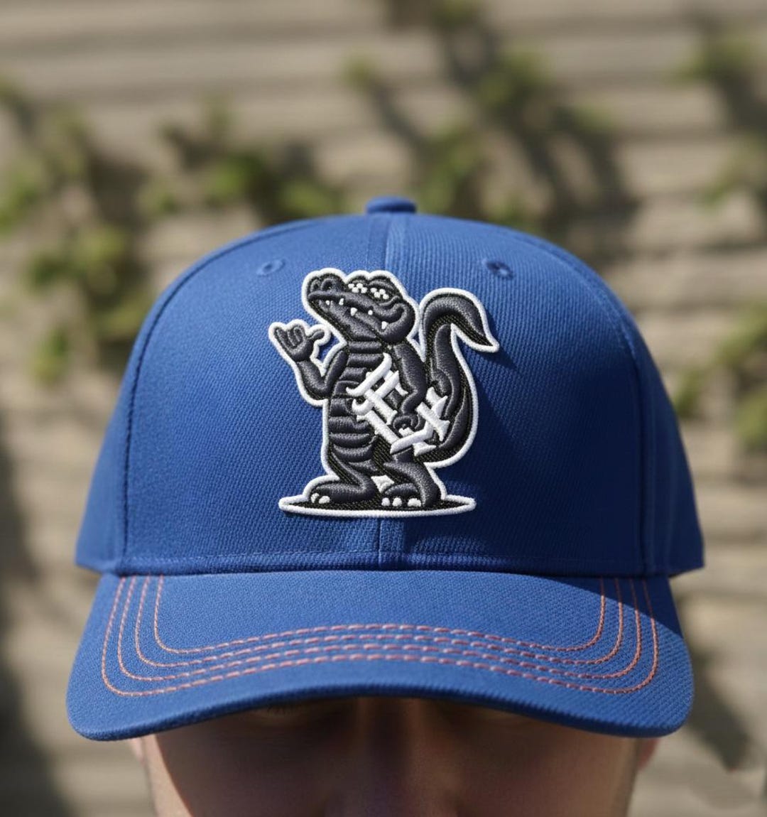 3D Puff Crocodile Embroidery Design, Mascot Cap Logo (DST, PES, PDF) - Etsy