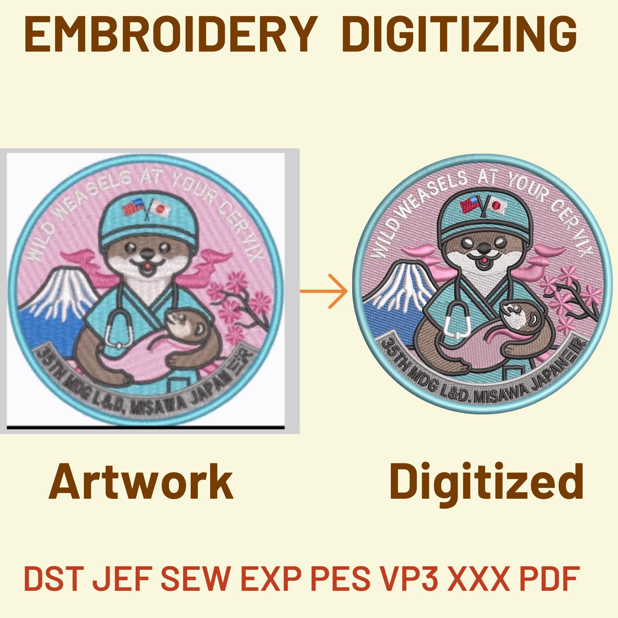 Custom Embroidery Digitizing Service, Logo to Stitch File (DST, PES) - Etsy