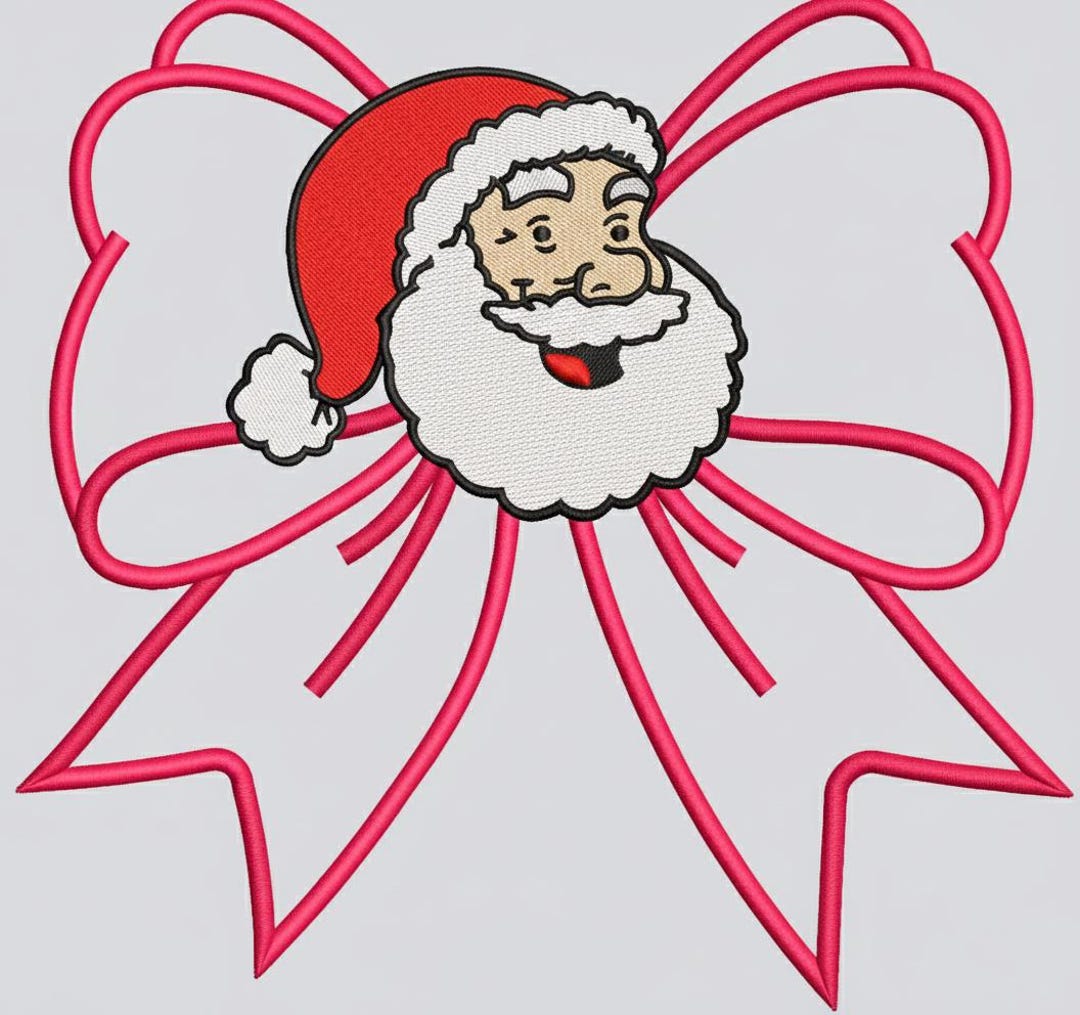 Santa Face Embroidery Design | Merry Christmas Embroidery File, 9 Sizes ...