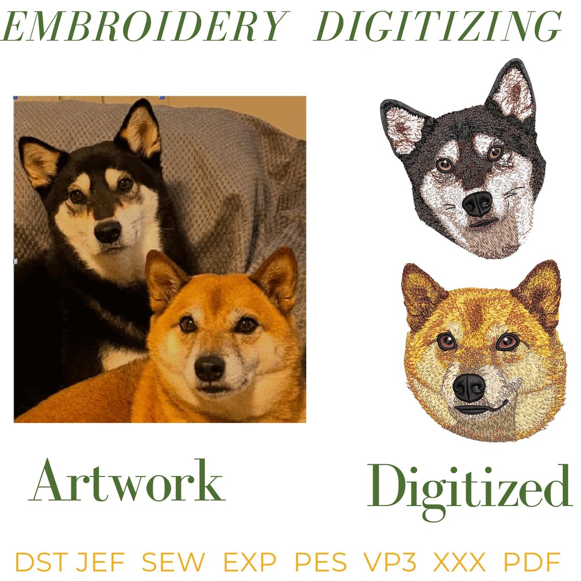 Custom Embroidery Digitizing Service, Logo to Stitch File (DST, PES) - Etsy