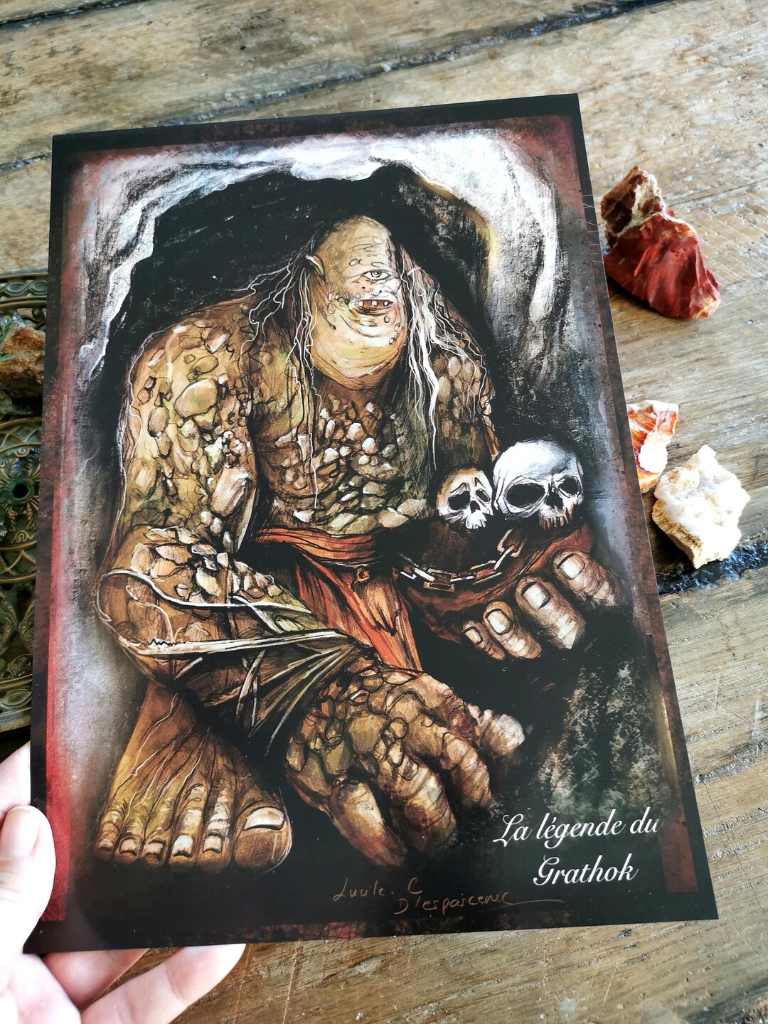 Troll Fantasy Print – Dark Art Illustration – Legendary Creature – A4 ...