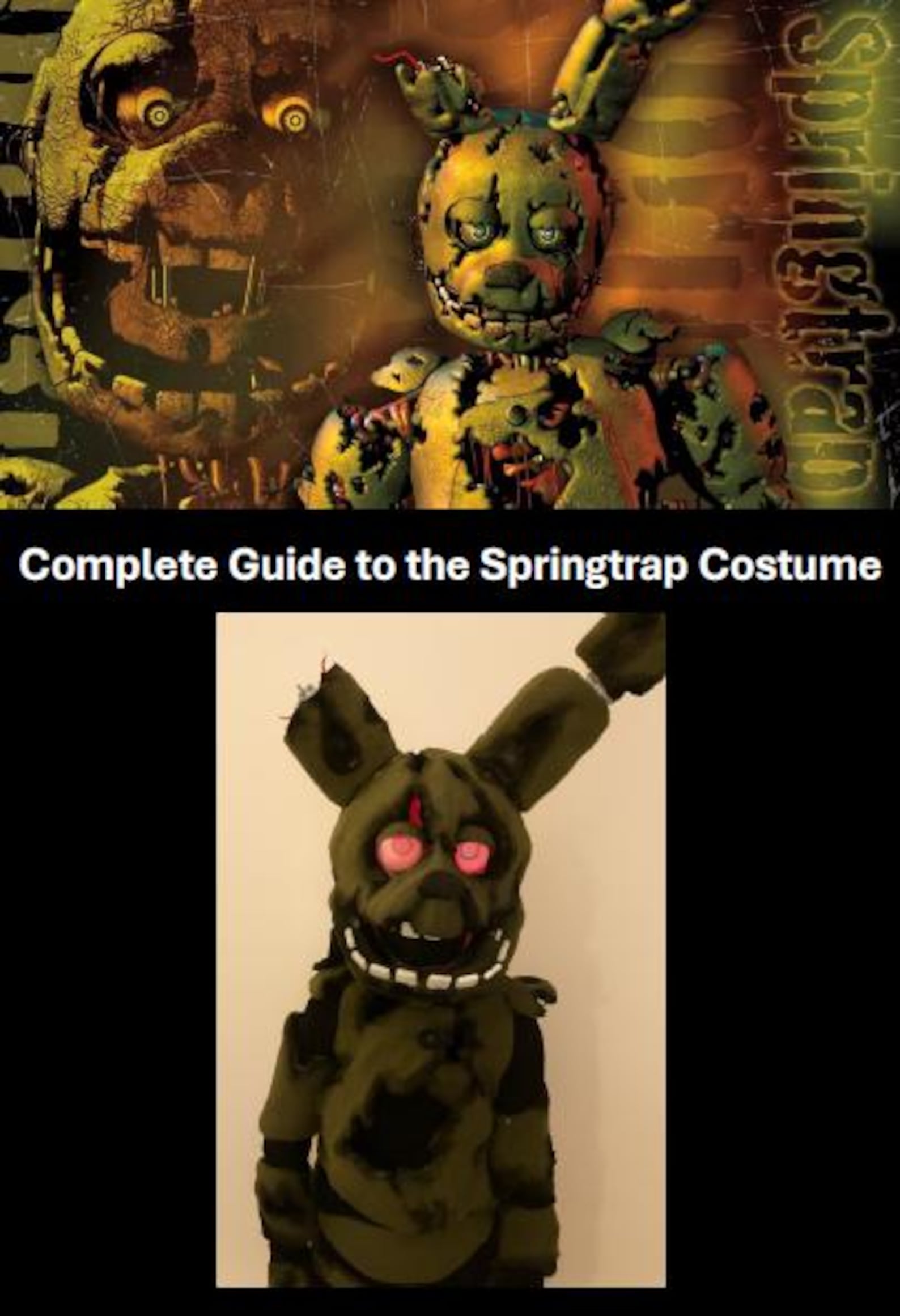 Guía DIY para disfraz de Springtrap | Patrón de costura y tutorial de ...