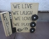 Items similar to Family Sign rustic primitive home decor sanded and ...