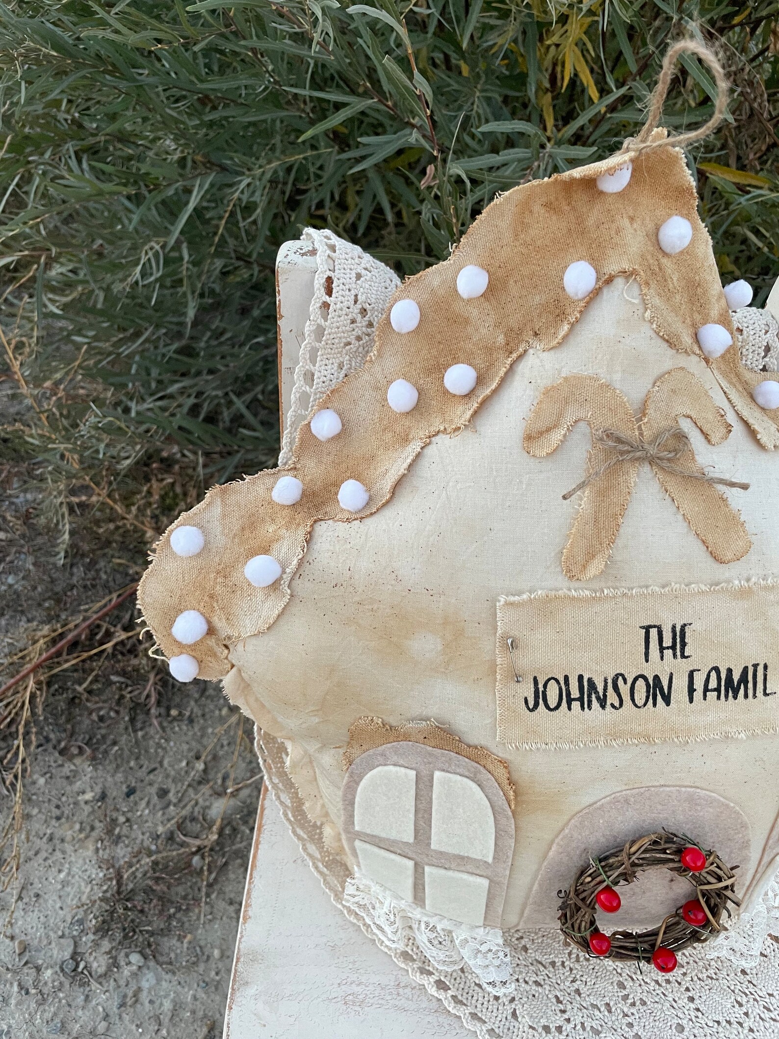 Homespun Gingerbread House, Prim Gingerbread Decor, Gingerbread Tiered ...