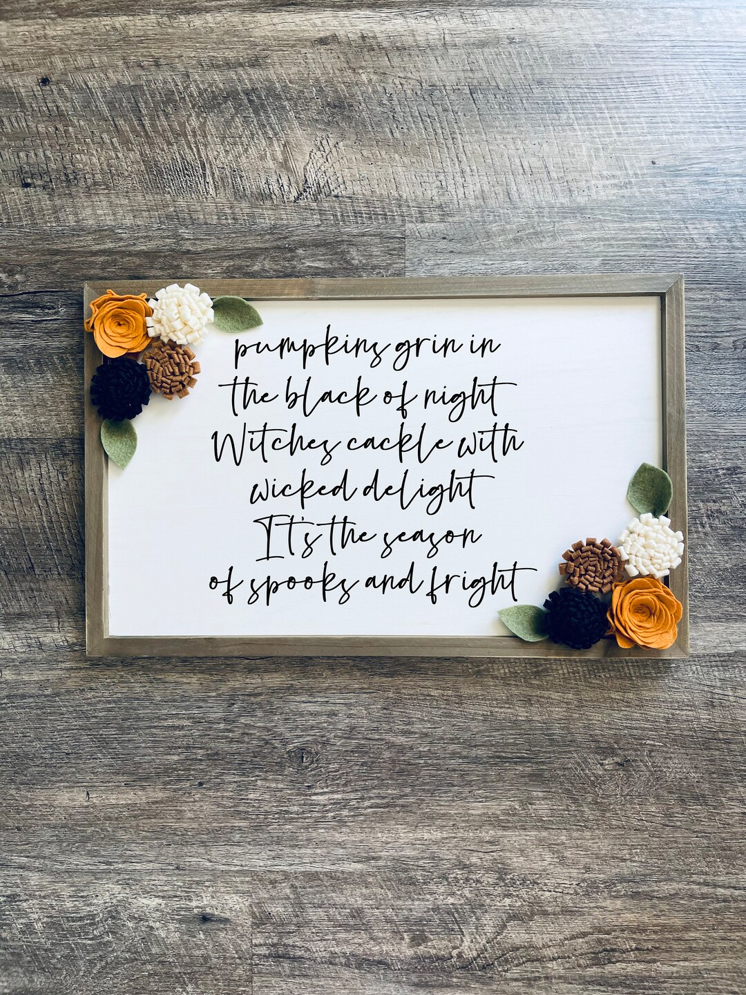 Floral Halloween Decorations, Pumpkins Grin in the Black of Night ...