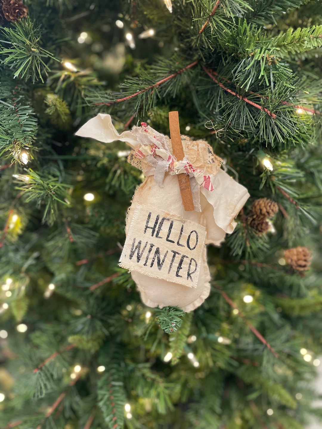 Primitive Mittens Christmas Ornament, Prairie Homestead Decor ...