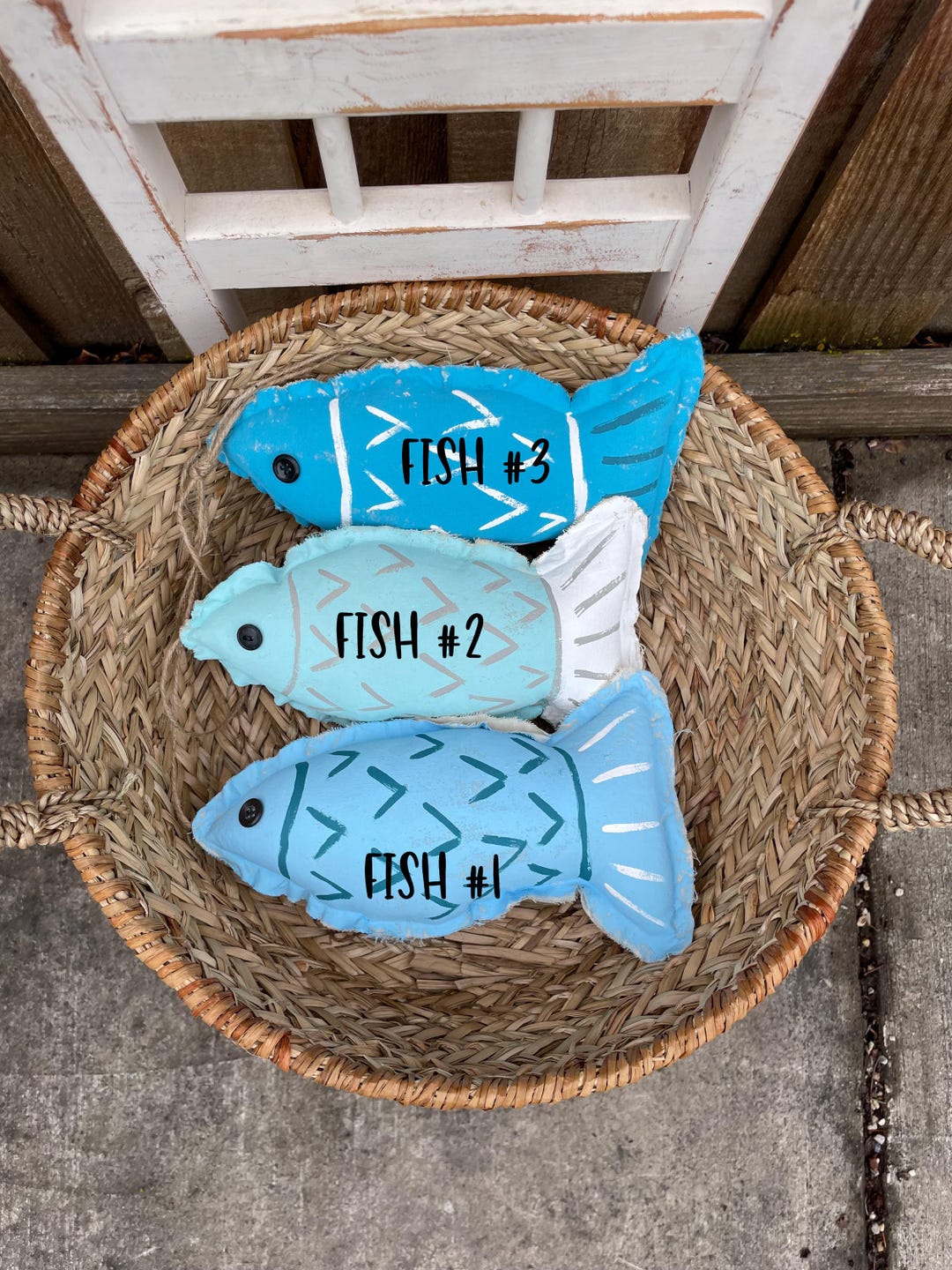 Coastal Decor for Table or Shelf, Catch of the Day Fish, Fish on String ...