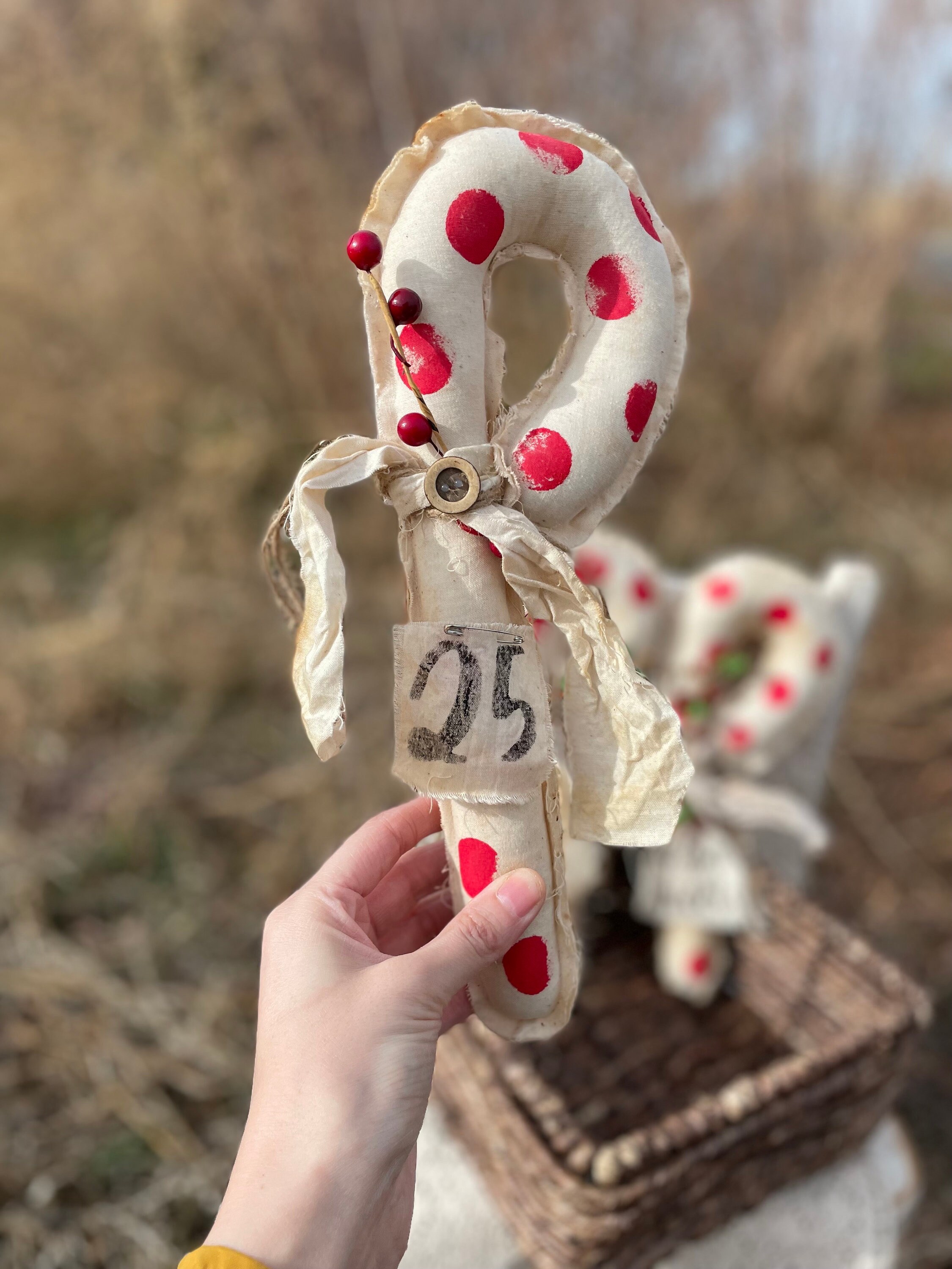 Polka Dot Candy Canes, Vintage Style Candy Canes, Primitive Country ...