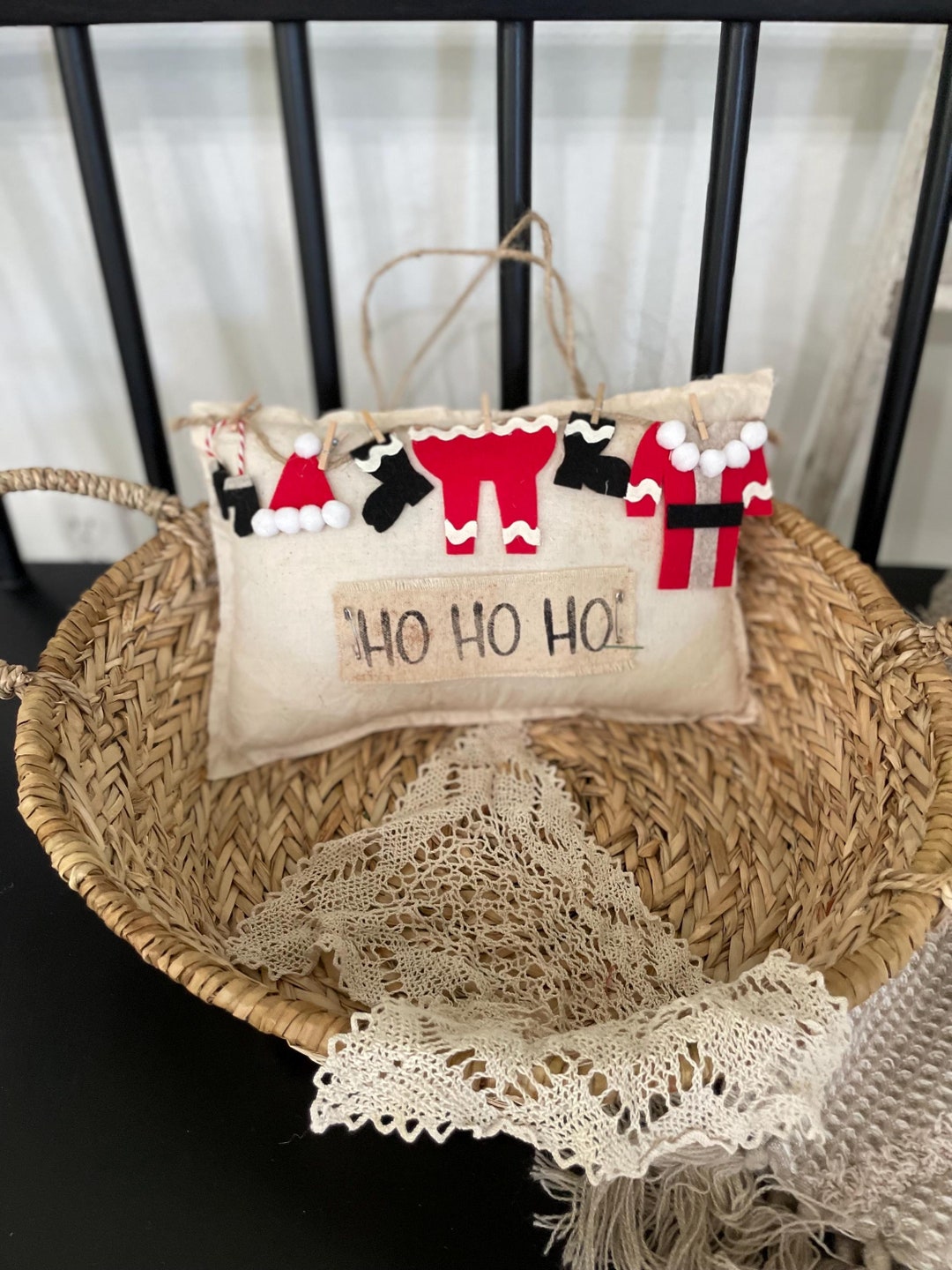 Santa Clothes Line, Holiday Mantel Decor, Little Laundry Christmas ...
