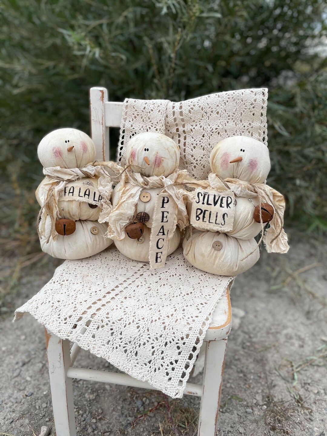 Primitive Snowman, Country Snowman Decor, Farmhouse Winter, Fabric ...