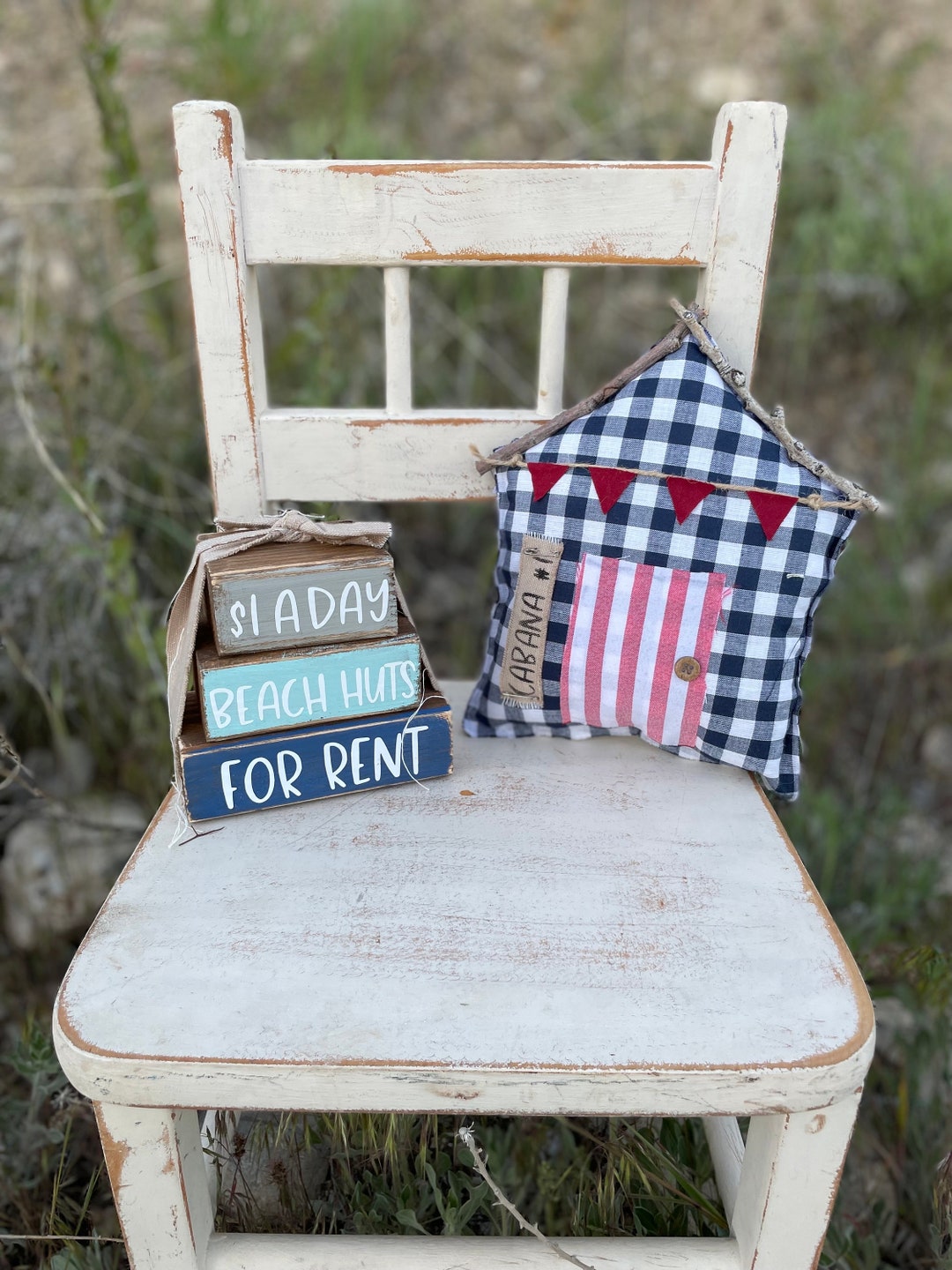 Beach Huts on a Block, Beach Wedding Decor, Beach Table Decor, Coastal ...