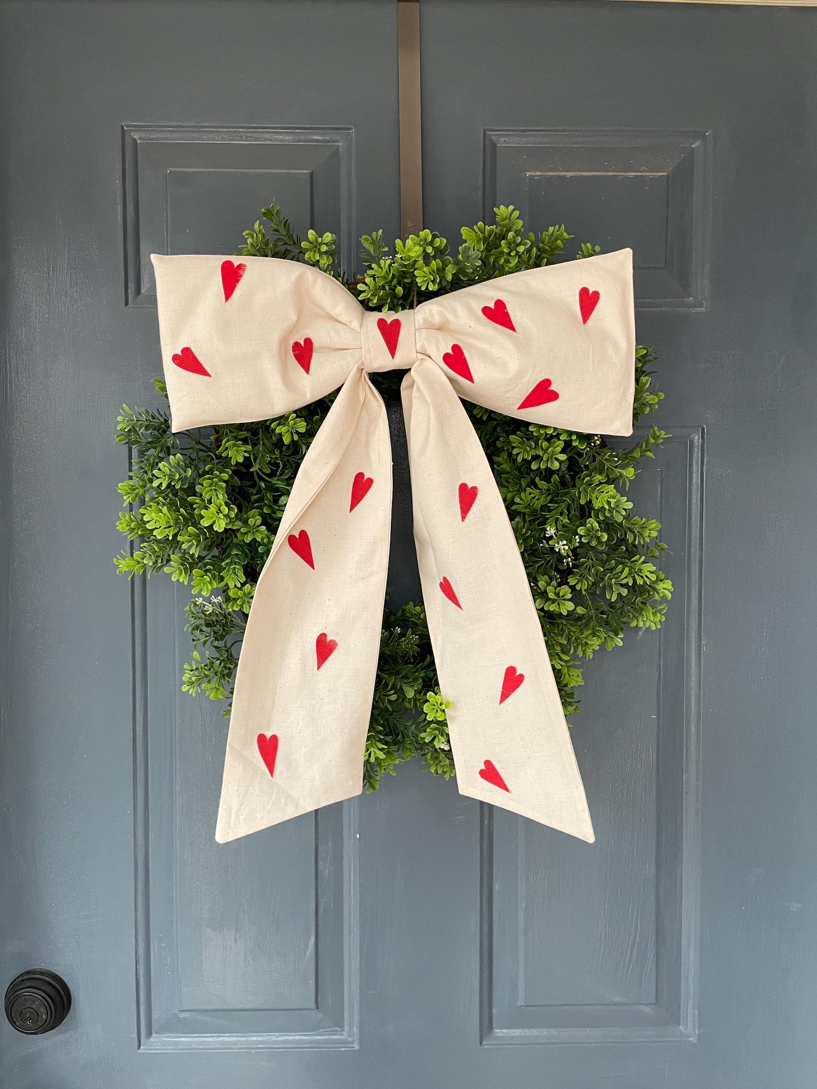 Pink and Red Bow, Mailbox Bow, Garland Bow, Heart Bows, Pastel ...