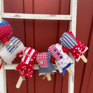 Independence Day Decor, Popsicle Red White Navy Blue Garland, Patriotic ...