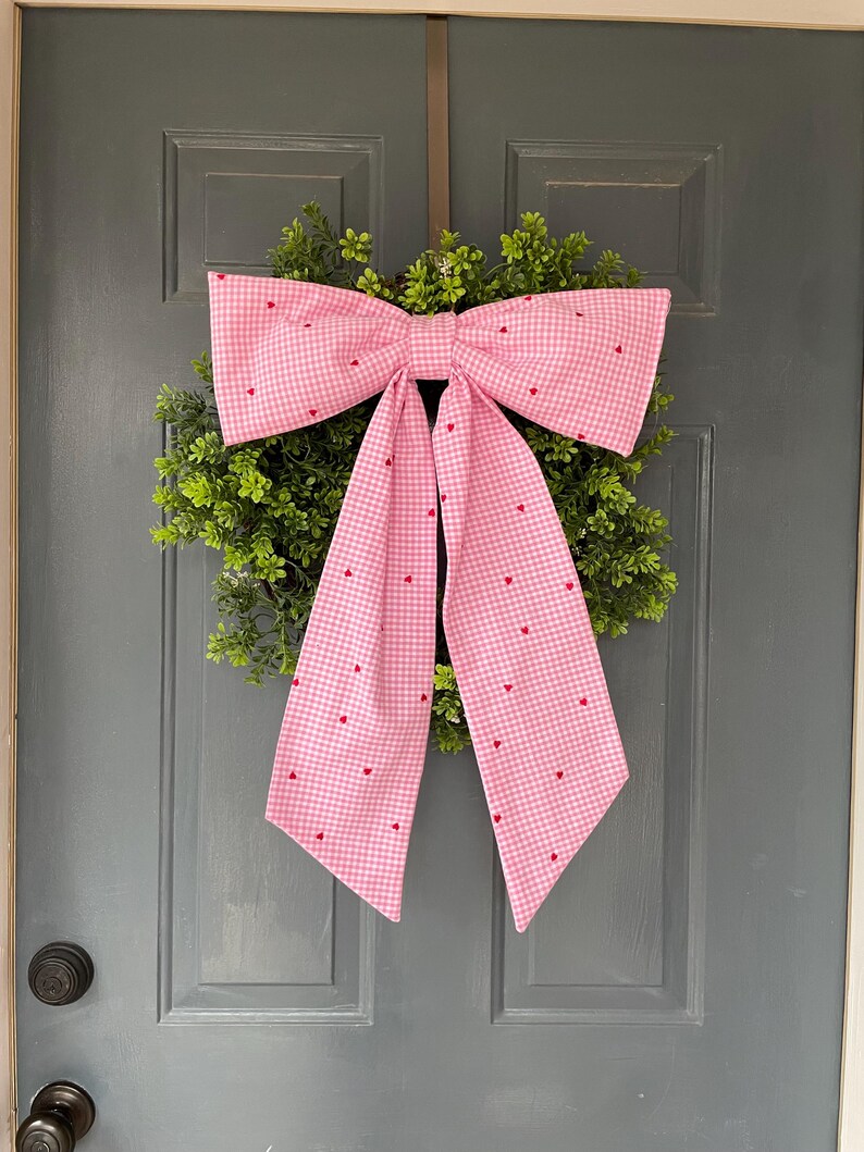 Pink and Red Bow, Mailbox Bow, Garland Bow, Heart Bows, Pastel ...