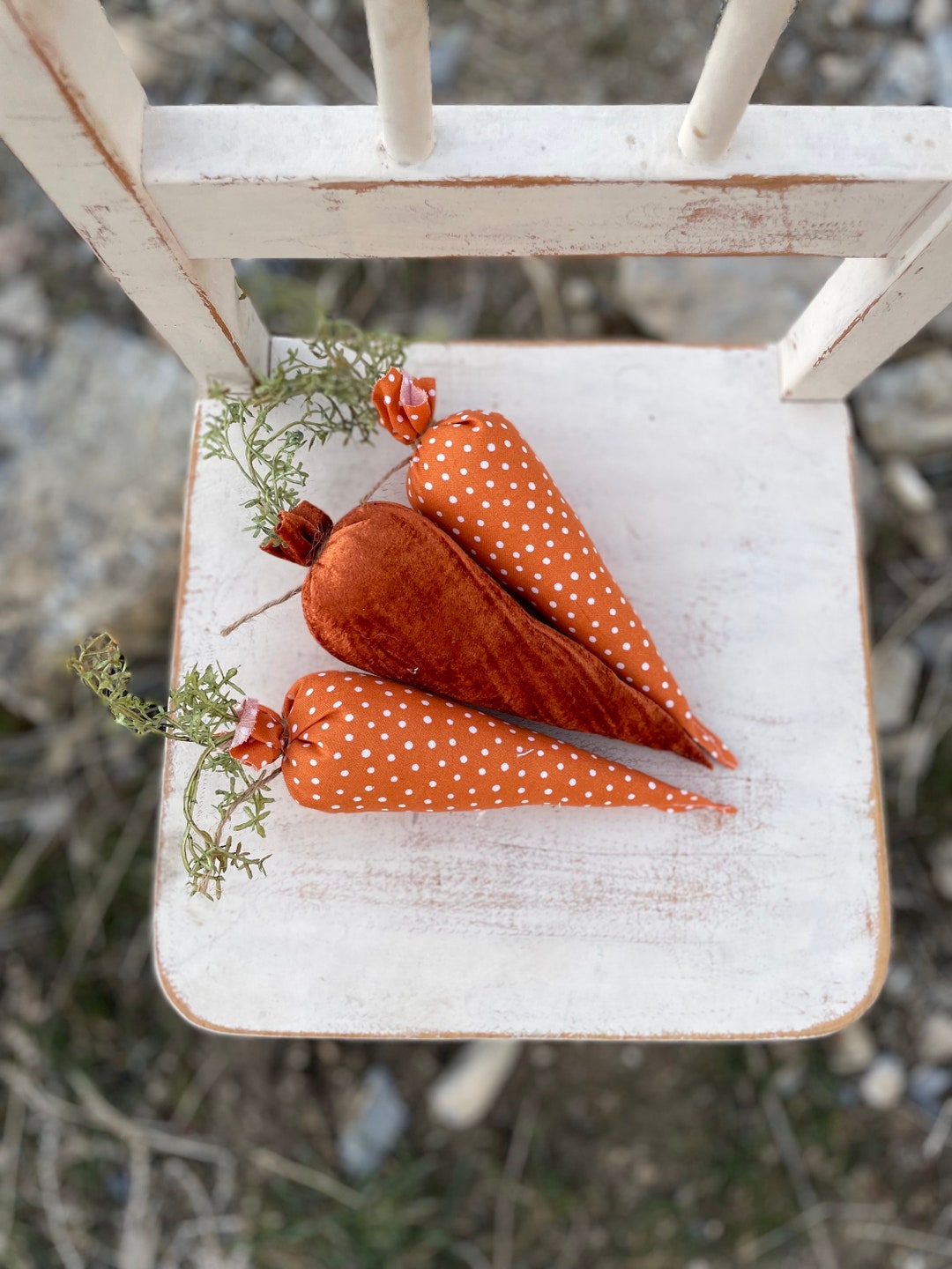 Velvet Carrot Easter Cottagecore Decor Entry Door Hanging Orange Velvet ...