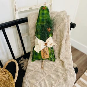 Farmhouse Fabric Christmas Tree, Messy Tattered Primitive Christmas ...