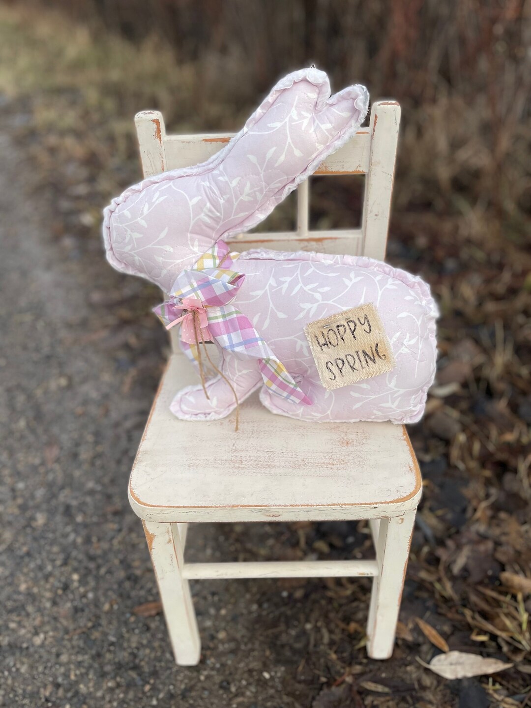 Primitive Easter Decor, Easter Bunny Shelf Sitter, Farmhouse Fabric ...