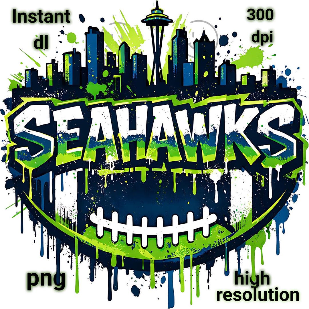 Seahawks Football PNG | Drip Grafitti Design, City Skyline (digital ...