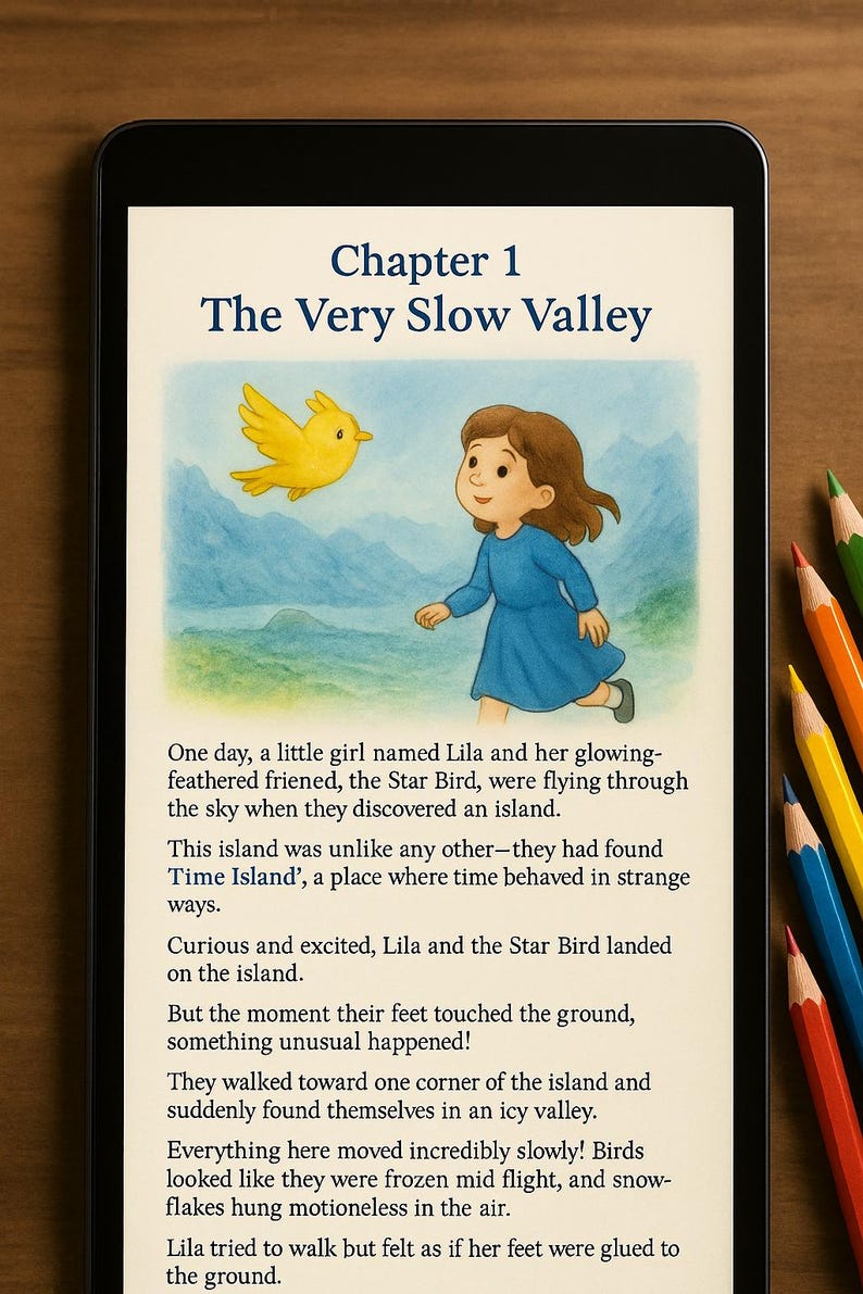 Lila & the Star Bird Storybook | Watercolor Kids Adventure (PDF) - Etsy