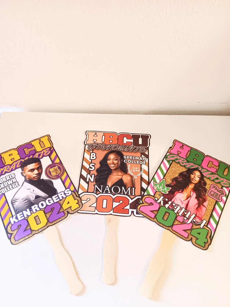 Set of 6 HBCU Theme Graduation Fans College University Middle School ...
