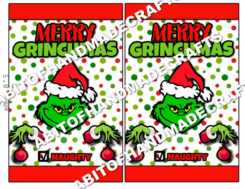 How the Grinch Stole Christmas Gift Bag Label Party Favor Printable ...